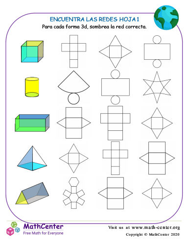 Tercer Grado Hojas de trabajo: Cuerpos Geométricos | Math Center