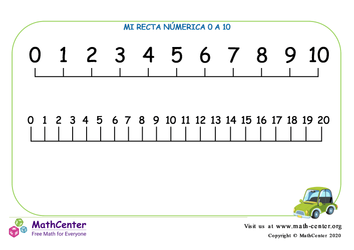 Mi Recta Númerica 0 A 10 | Hojas de aprendizaje | Math Center