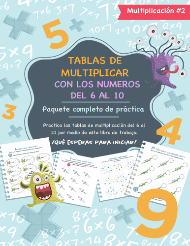 Tablas De Multiplicar Con Los Números Del 6 Al 10 | Libros de trabajo ...