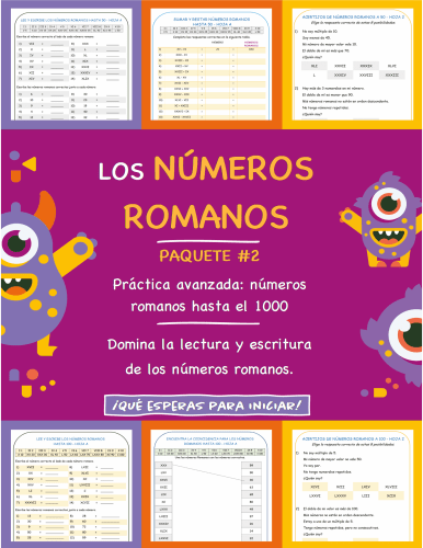 Los números romanos - Práctica avanzada: números romanos hasta el 1000 ...