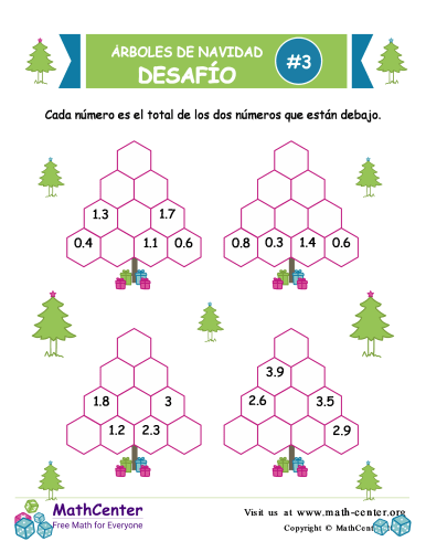 Cuarto grado Hojas de trabajo: Actividades de Navidad | Math Center