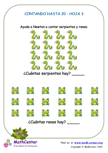 Jardín de infantes Hojas de trabajo: Números del 11 al 20 | Math Center