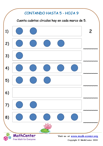 Hojas De Trabajo Para Contar Hasta 5