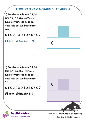 Rompecabeza Cuadrado De Quadra 4 | Hojas de trabajo | Math Center