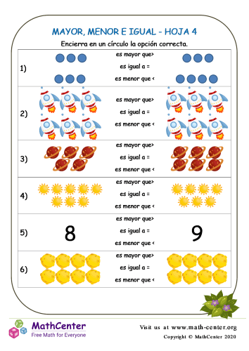 Jardín de infantes Hojas de trabajo: Números del 1 al 10 | Math Center
