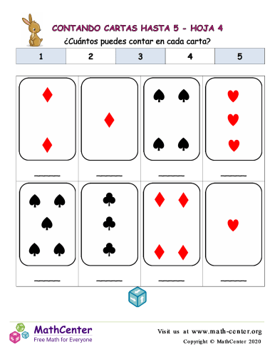 Hojas De Trabajo Para Contar Hasta 5