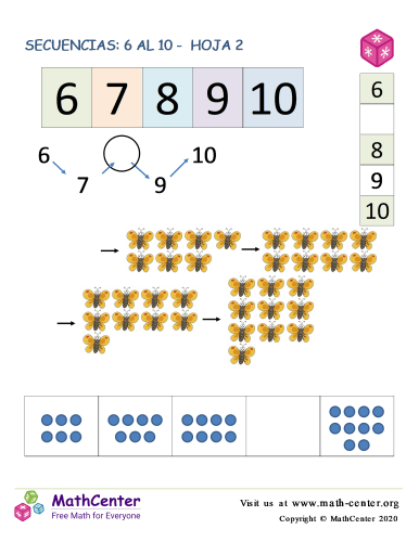 Pre-Jardín de Infantes Hojas de trabajo: Números del 1 al 10 | Math Center