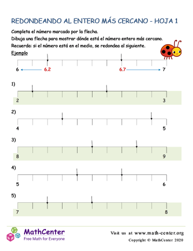 Cuarto grado Hojas de trabajo: Redondear Decimales | Math Center