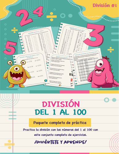 División – Divisores De Un Dígito | Libros de trabajo | Math Center