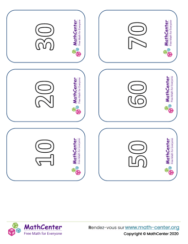 Cartes numériques - multiples de 10 | Jeux | Math Center