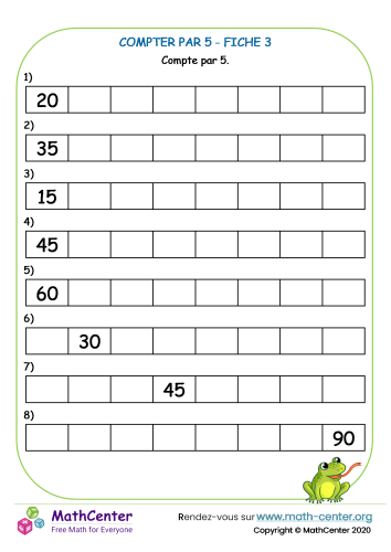 CP Fiches de travail: Séquences de nombres et suites | Math Center