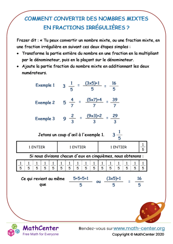 CM2 Pages d'apprentissage: Fiches d'information | Math Center