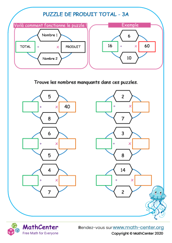 CM1 Fiches de travail: Puzzles | Math Center