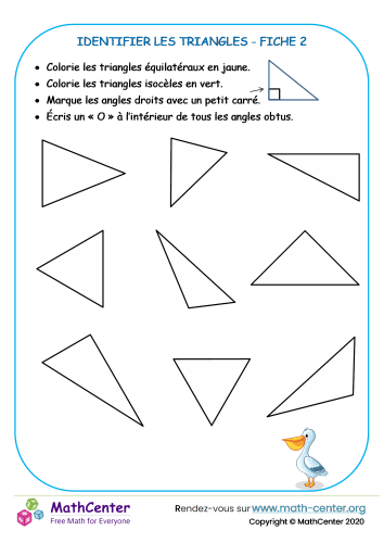 Identifier des triangles fiche 2 | Fiches de travail | Math Center Identifier des triangles fiche 2 | Fiches de travail | Math Center