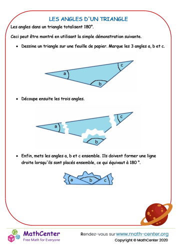 Les angles d'un triangle | Pages d'apprentissage | Math Center