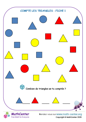 Compte les triangles - fiche 1 | Fiches de travail | Math Center