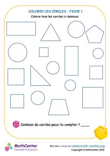 Grande section Fiches de travail: Cercles | Math Center