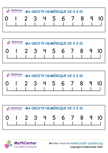Ma droite numérique de0 à 10 - n°2 | Pages d'apprentissage | Math Center