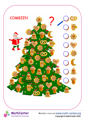 Comptage de noël | Fiches de travail | Math Center