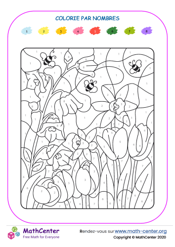 Colorie par nombres - nature | Activités de coloriage | Math Center