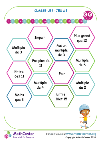 6eme Jeux: Nombres 0-10 | Math Center