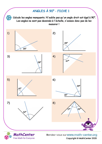 6eme Fiches de travail: Angles | Math Center