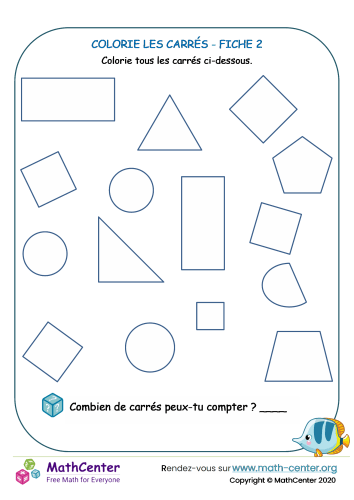 Grande section Fiches de travail: Formes en 2D | Math Center