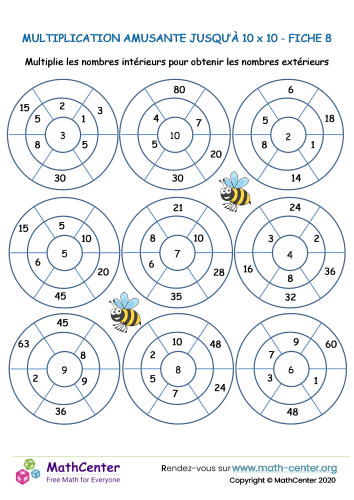 Multiplication amusante jusqu'à 10x10 - fiche 8 | Fiches de travail ...