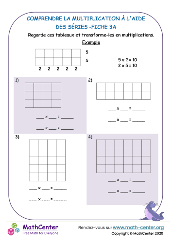 Comprendre la multiplication à l'aide des séries 3a | Fiches de travail ...
