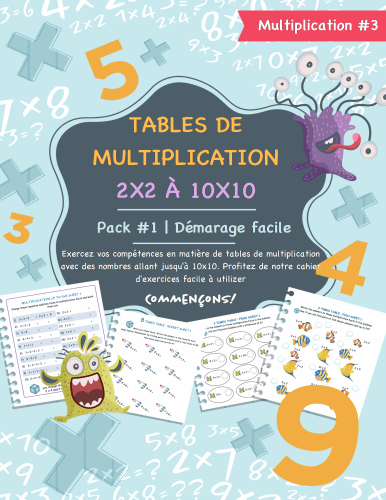 Tables de multiplication 2x2 à 10x10 - pack #1 | Cahier de travail ...