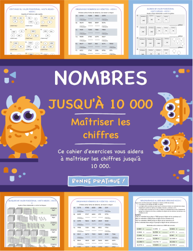 Nombres jusqu'à 10000 - maîtriser les chiffres | Cahier de travail ...