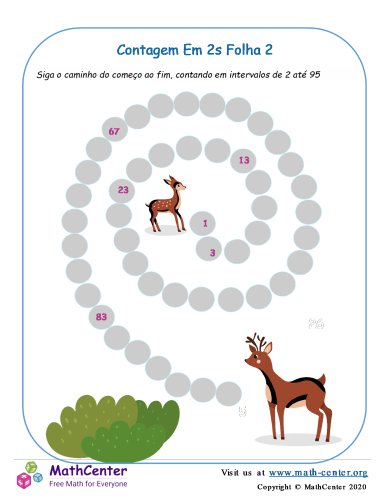 Contando De 2 Em 2 Até 100 Folha 2 | Planilhas | Math Center
