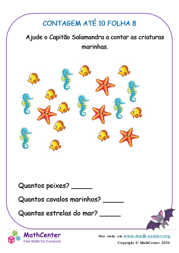 Pré-Escola 1 Planilhas: numeros de 0 a 10 | Math Center