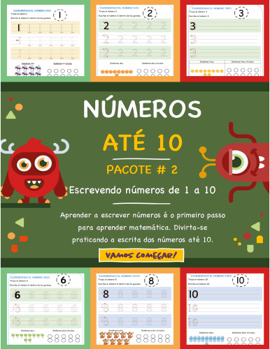 Pré-Escola 2 Pastas de trabalho: numeros de 0 a 10 | Math Center