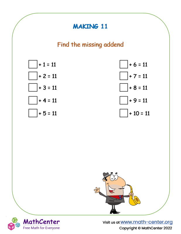 First Grade Worksheets: Single-digit Addition | Math Center