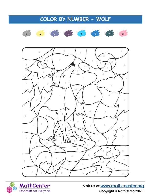 Pre-Kindergarten Coloring Activities: Color by Number | Math Center