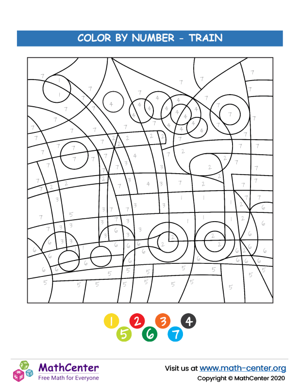 Pre-Kindergarten Coloring Activities: Color by Number | Math Center