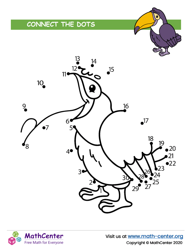 Kindergarten Coloring Activities: Connect The Dots | Math Center