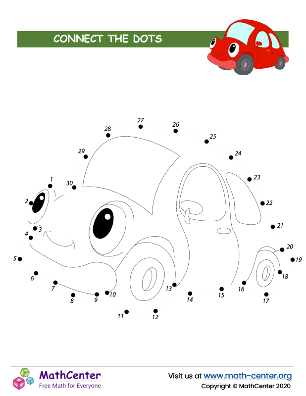 Kindergarten Coloring Activities: Connect The Dots | Math Center