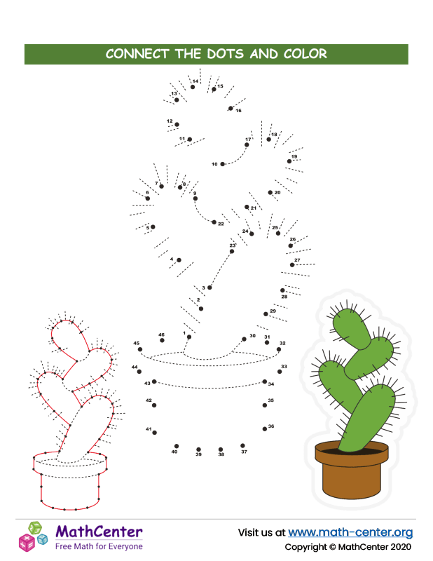 Kindergarten Coloring Activities: Connect The Dots | Math Center