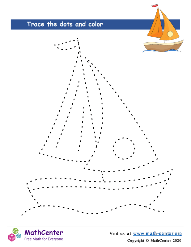 Pre-Kindergarten Coloring Activities: Connect The Dots | Math Center