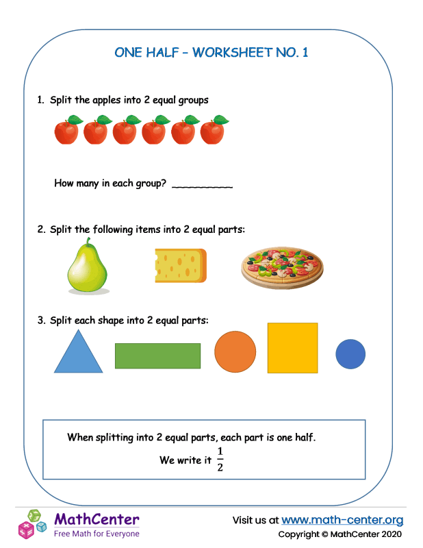 Third Grade Worksheets: Fractions as a Part of The Whole | Math Center
