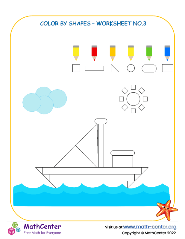 Pre-Kindergarten Worksheets: 2D Shapes | Math Center