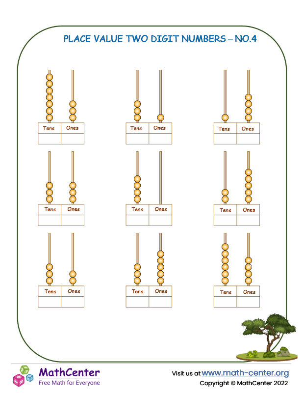 Second Grade Worksheets: Two-digit Numbers | Math Center