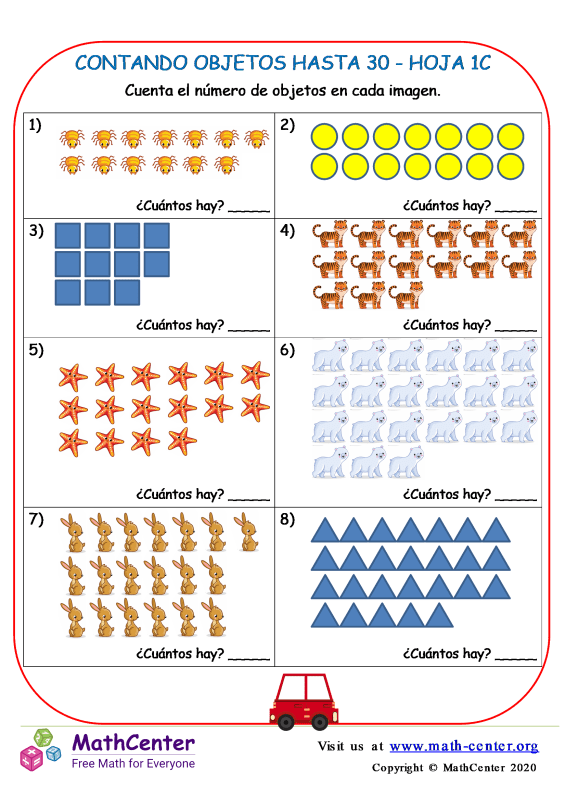 Primer Grado Hojas de trabajo: Números Hasta 100 | Math Center