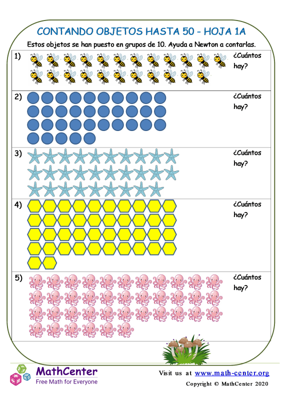 Primer Grado Hojas de trabajo: Números Hasta 100 | Math Center