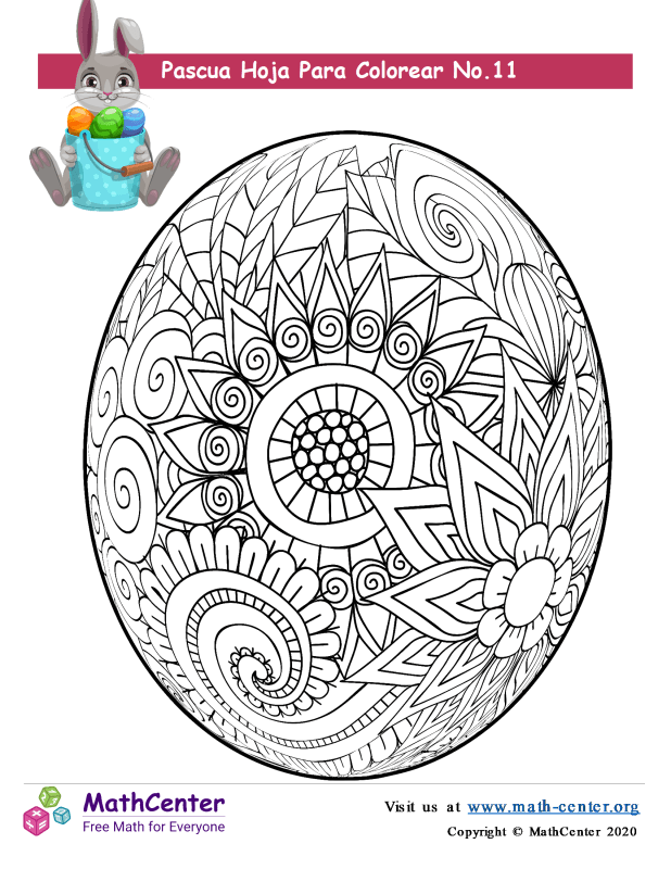 Pre-Jardín de Infantes Actividades para Colorear: Pascua | Math Center