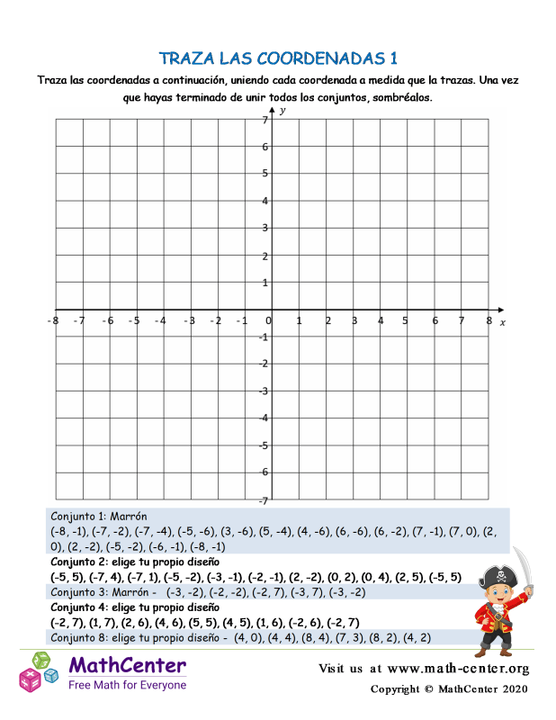 Hojas De Trabajo Sobre El Plano De Coordenadas, Octavo Grado