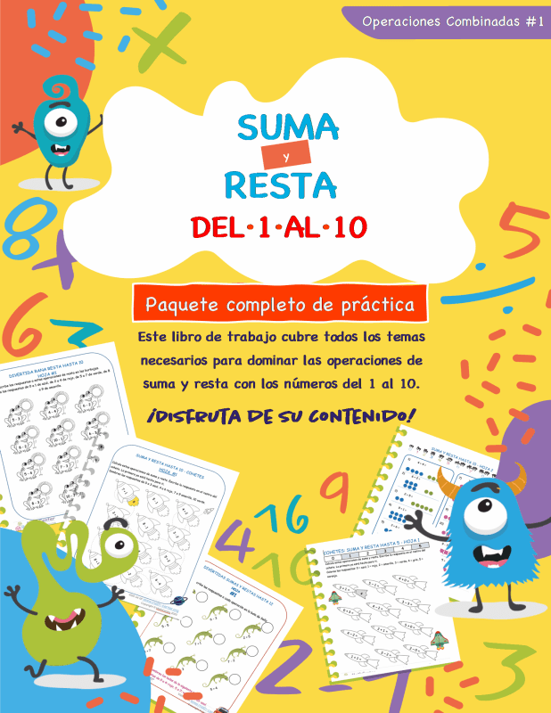 Jardín de infantes Libros de trabajo: Sumas de Una Cifra | Math Center