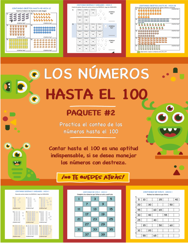 Primer Grado Libros de trabajo: Números Hasta 100 | Math Center